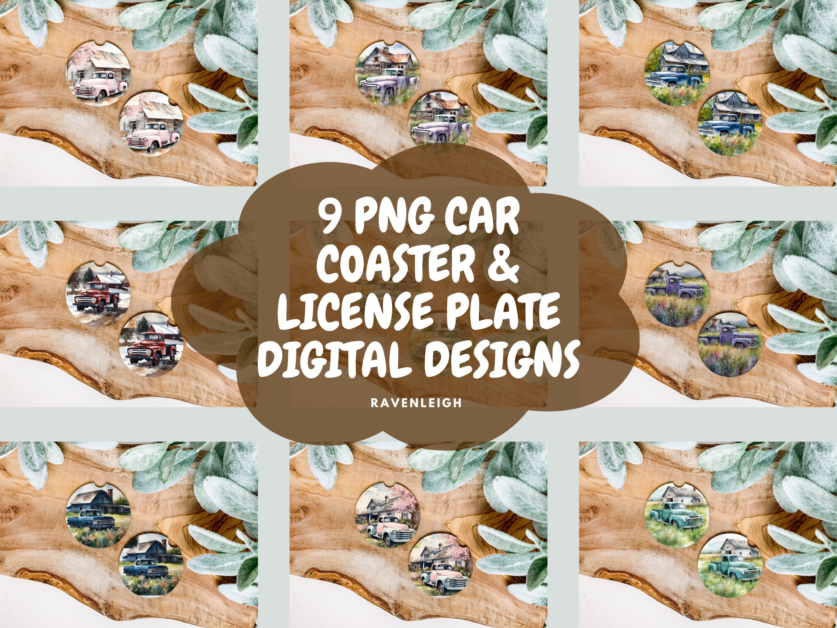 9 Old Truck Design, PNG License Plate, Car Coaster Sublimation, License ...