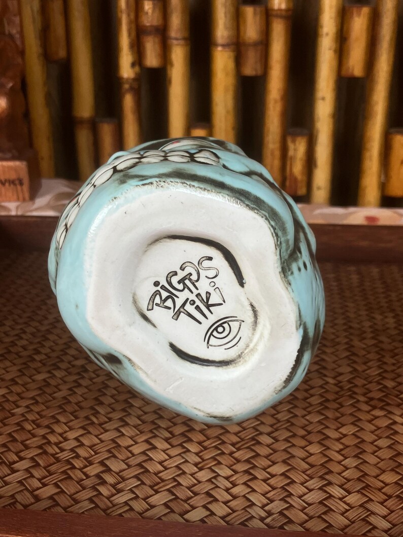 Zombie Fez Tiki Mug Biggs Tiki Munktiki Imports Blue 6.25" Tall 28 Fl ...