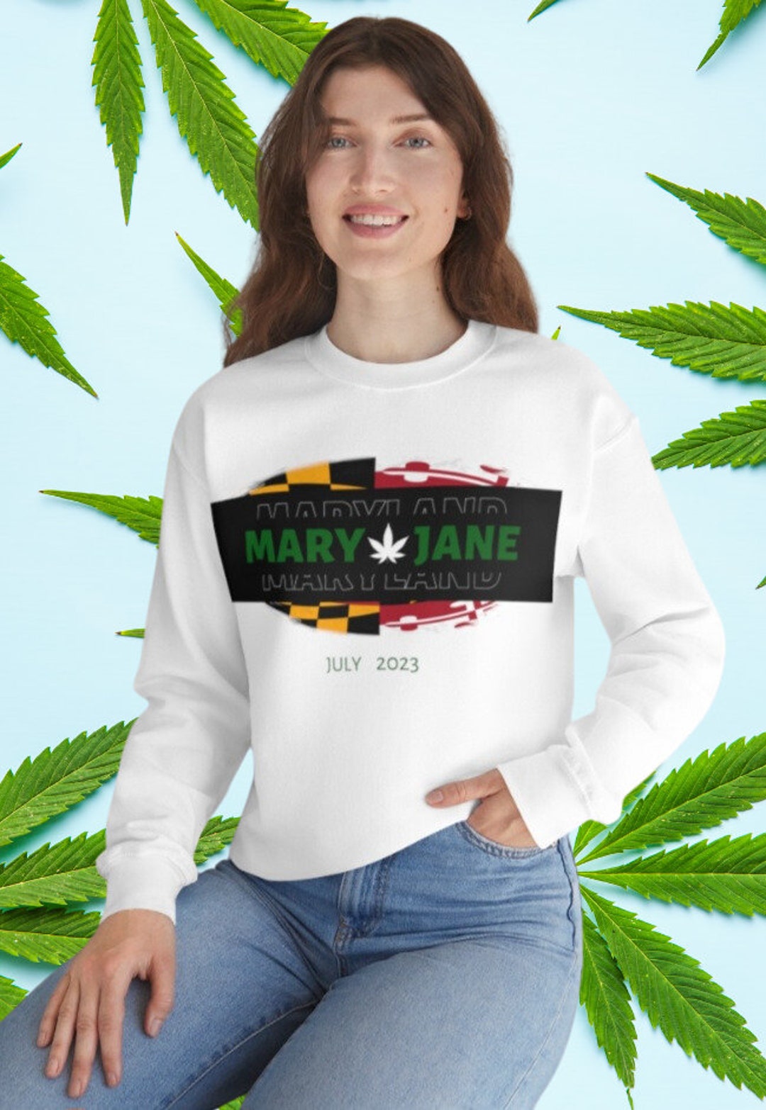 Mary Jane Moves to MD Sweatshirt, Stoner Gift, Dad Gift, Stoner Dad ...