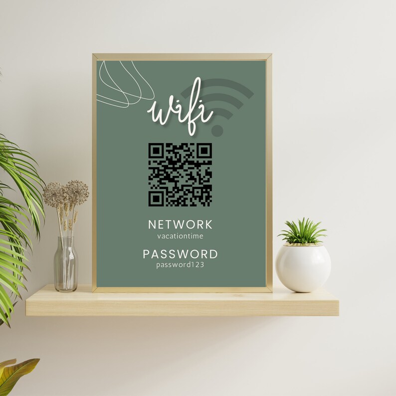 Airbnb Wifi QR Code Wifi Sign Wifi Password Printable - Etsy