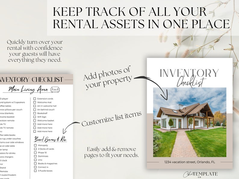 Airbnb Inventory Spreadsheet, Inventory Checklist, Editable Airbnb ...