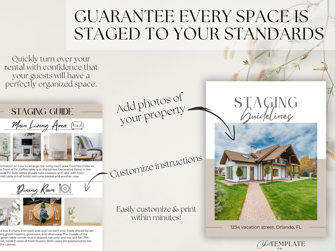Airbnb Staging Guide, Editable Airbnb Canva Template, Staging Checklist ...