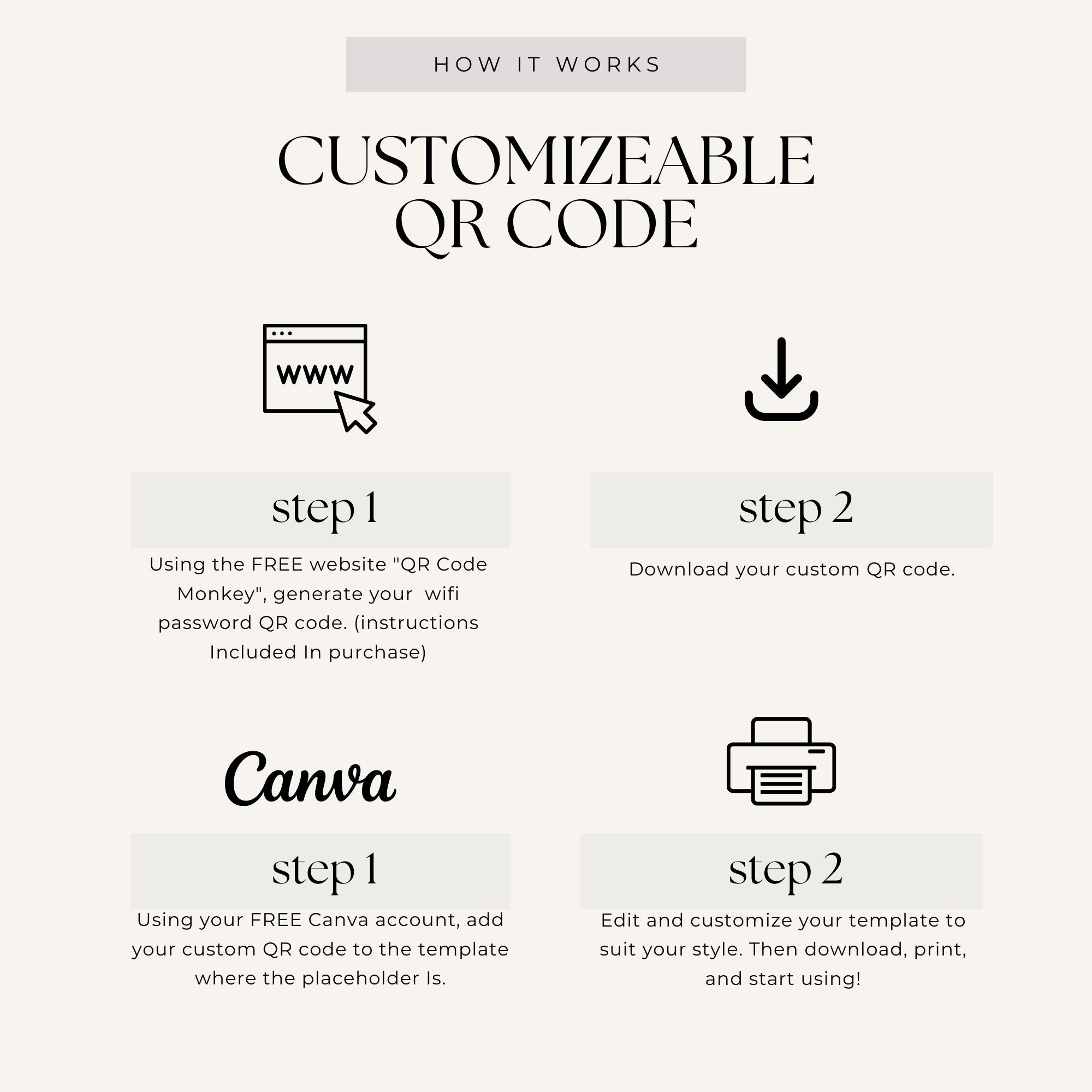 Beach House Airbnb Wifi QR Code Wifi Sign Password Printable Custom ...