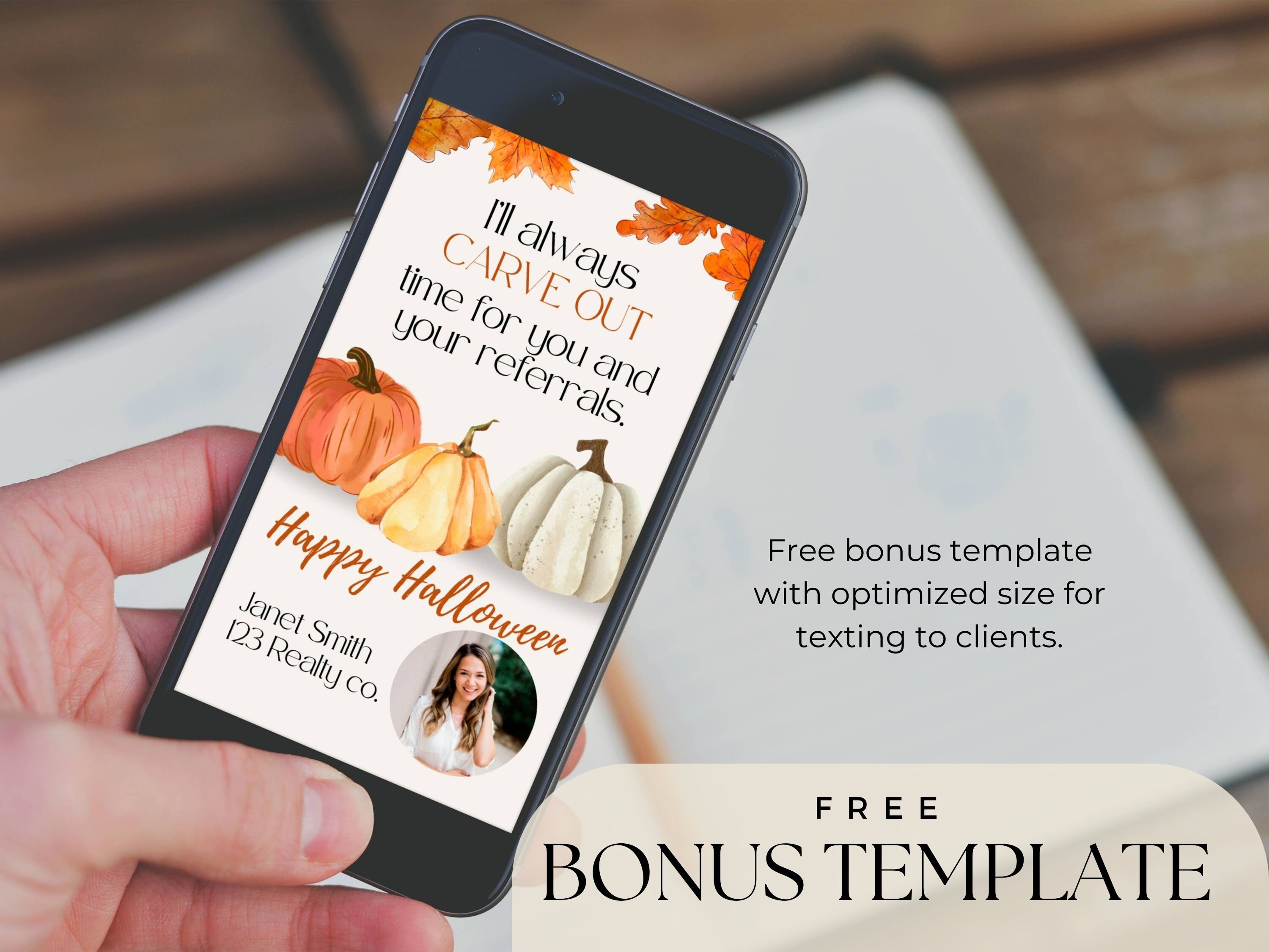 Real Estate Pumpkin Pop By, Halloween Realtor Tag, Fall Leaves ...