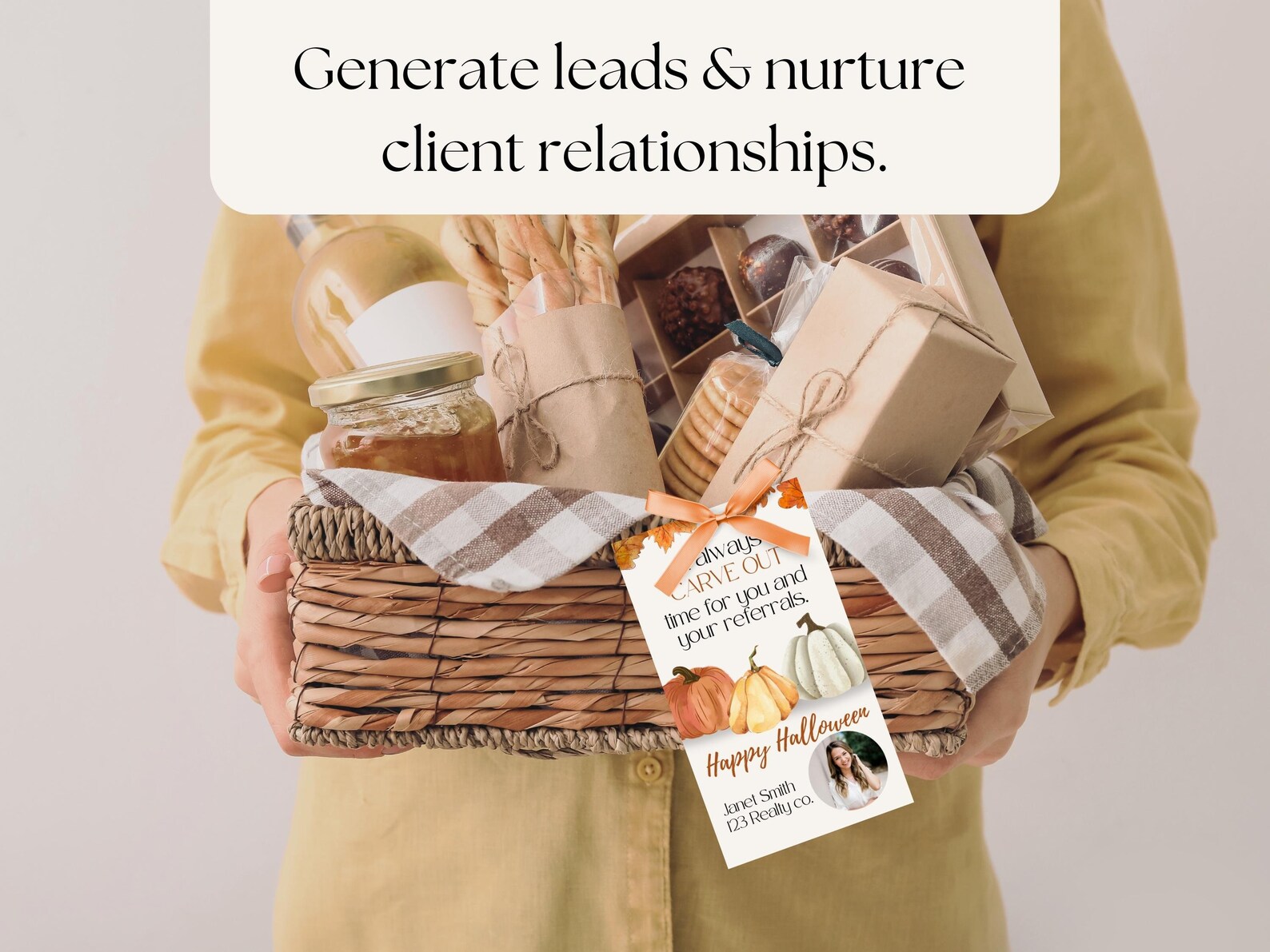 Real Estate Pumpkin Pop By, Halloween Realtor Tag, Fall Leaves ...