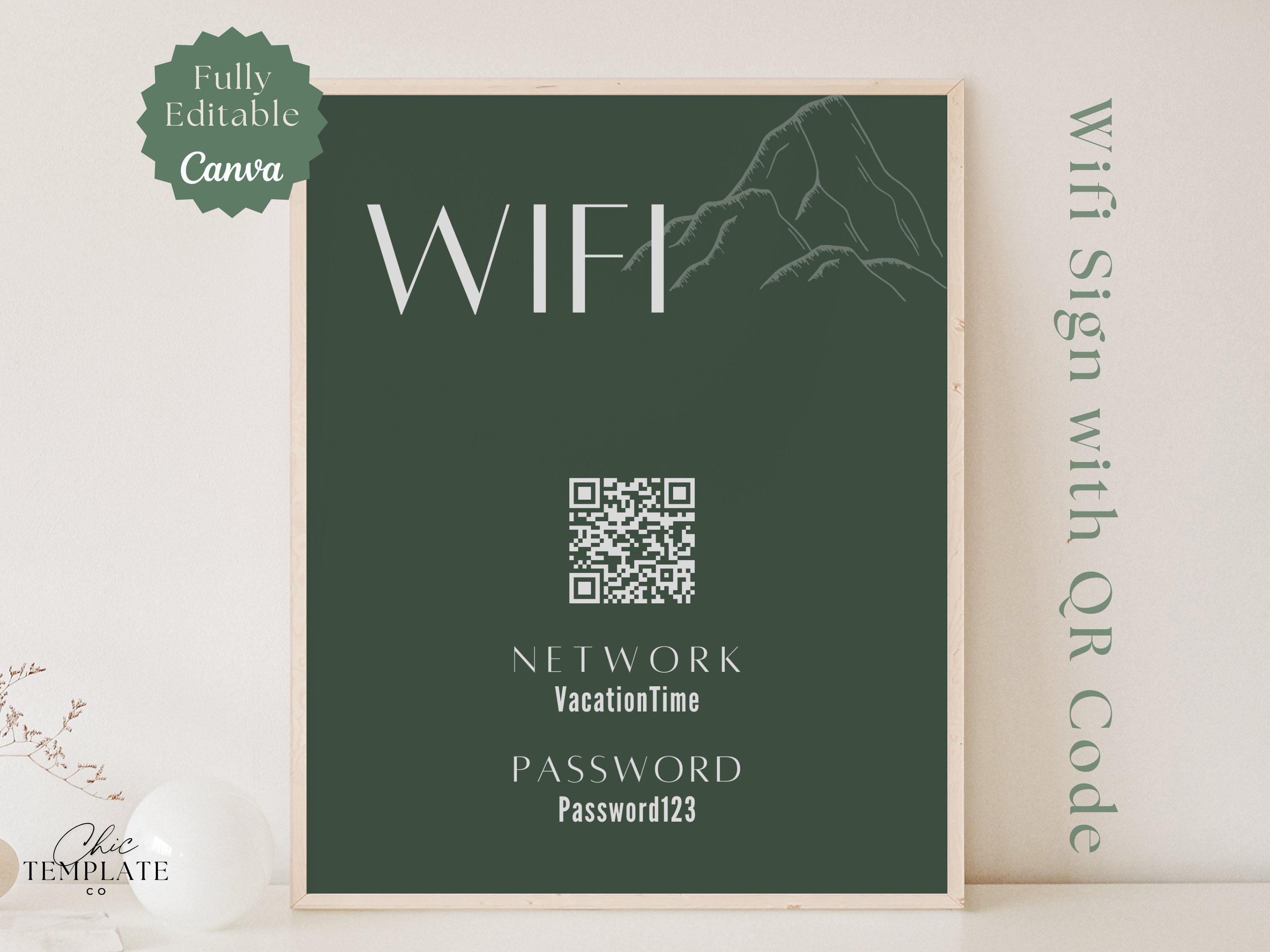 Airbnb Template Cabin Wifi QR Code Wifi Password - Etsy