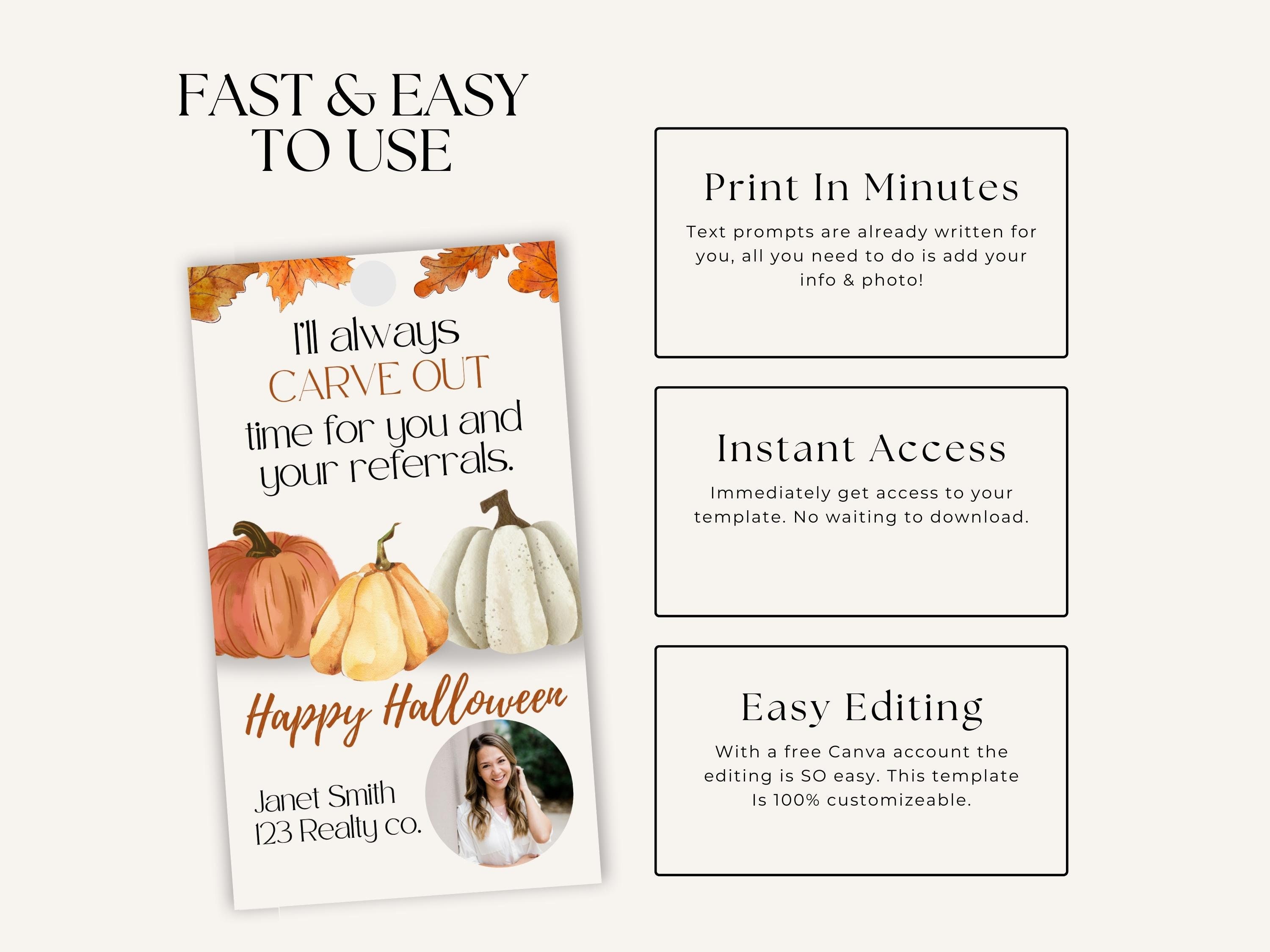 Real Estate Pumpkin Pop By, Halloween Realtor Tag, Fall Leaves ...