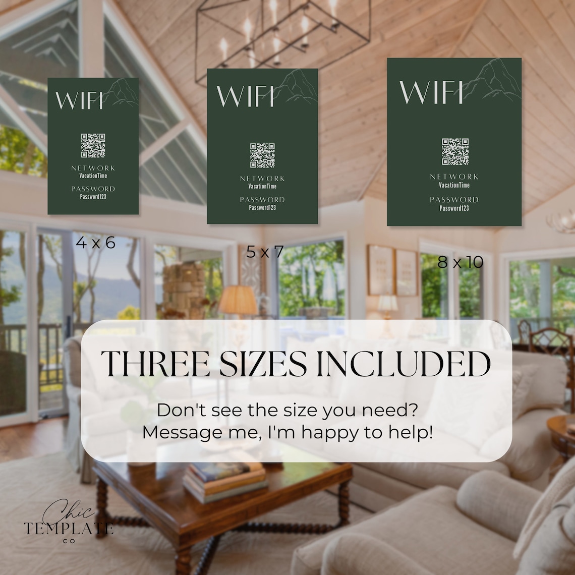Airbnb Template Cabin Wifi QR Code Wifi Password - Etsy