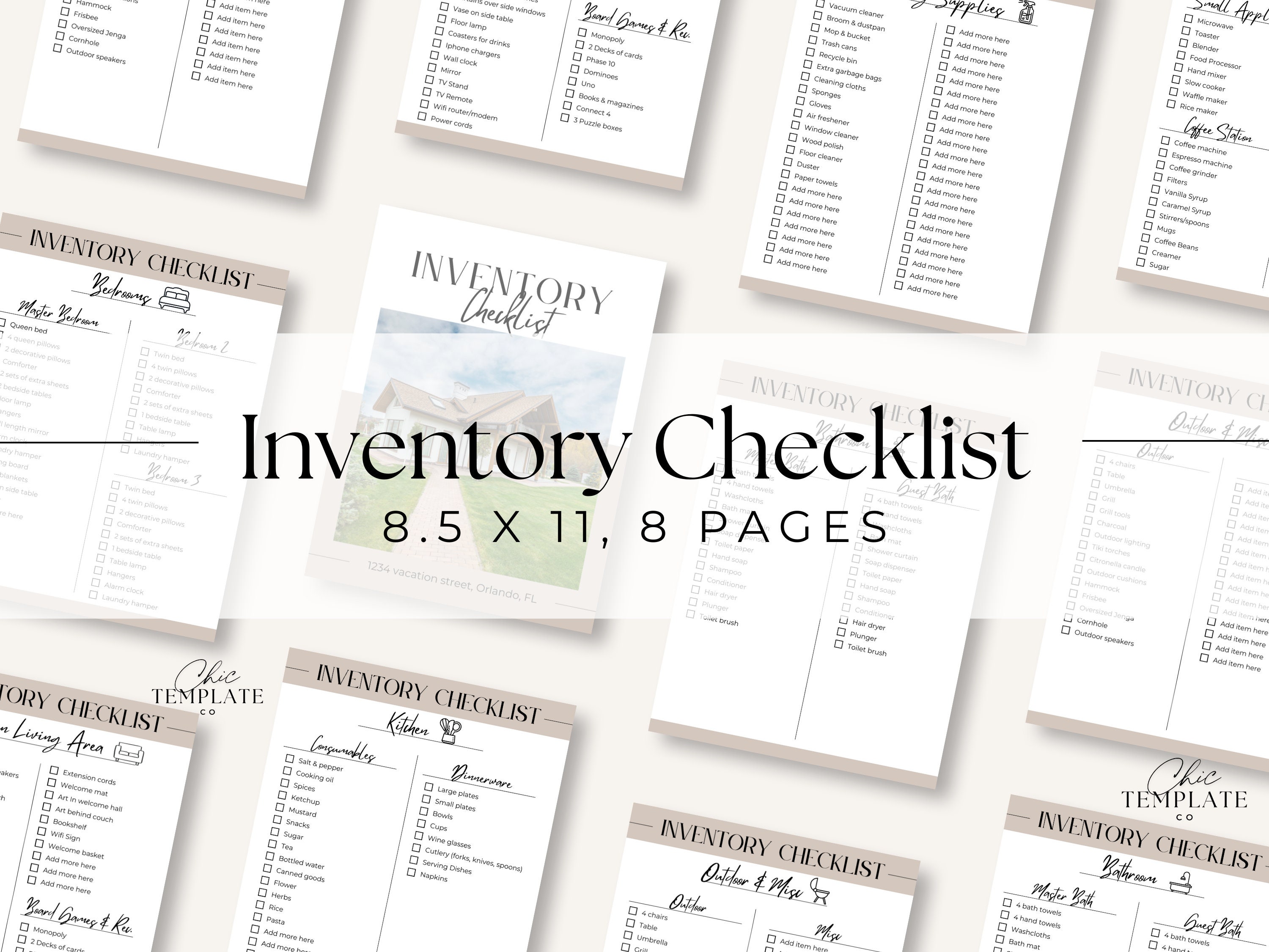 Airbnb Inventory Spreadsheet, Inventory Checklist, Editable Airbnb ...