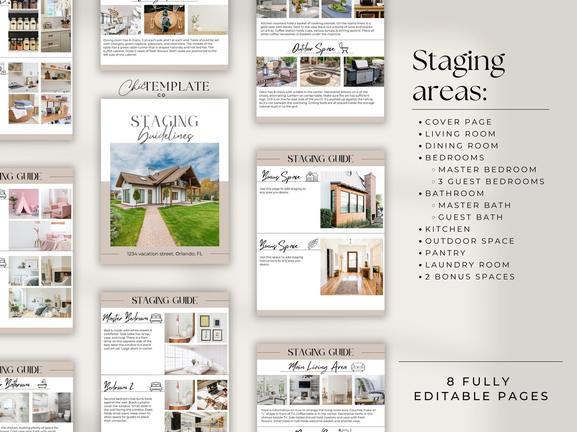 Airbnb Staging Guide, Editable Airbnb Canva Template, Staging Checklist ...