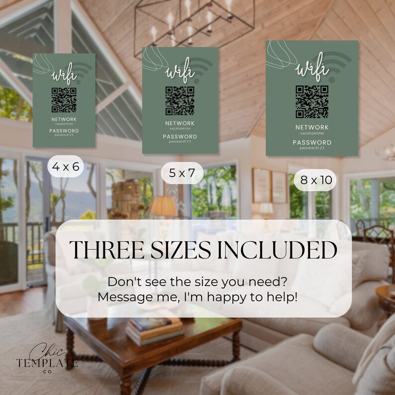 Airbnb Wifi QR Code | Wifi Sign | Wifi Password | Printable | Custom ...