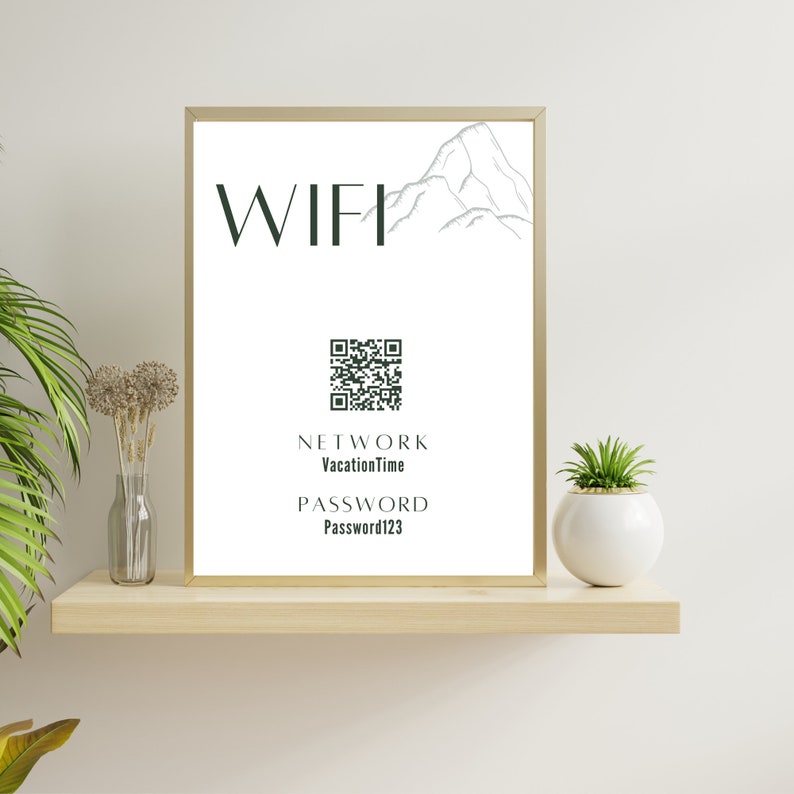 Airbnb Template Cabin Wifi QR Code Wifi Password - Etsy