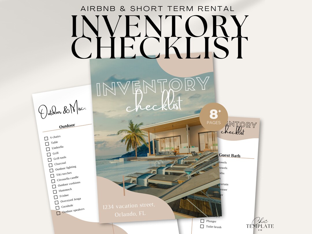 Inventory Checklist for Beach Rental Property, Airbnb, Vrbo, Editable ...