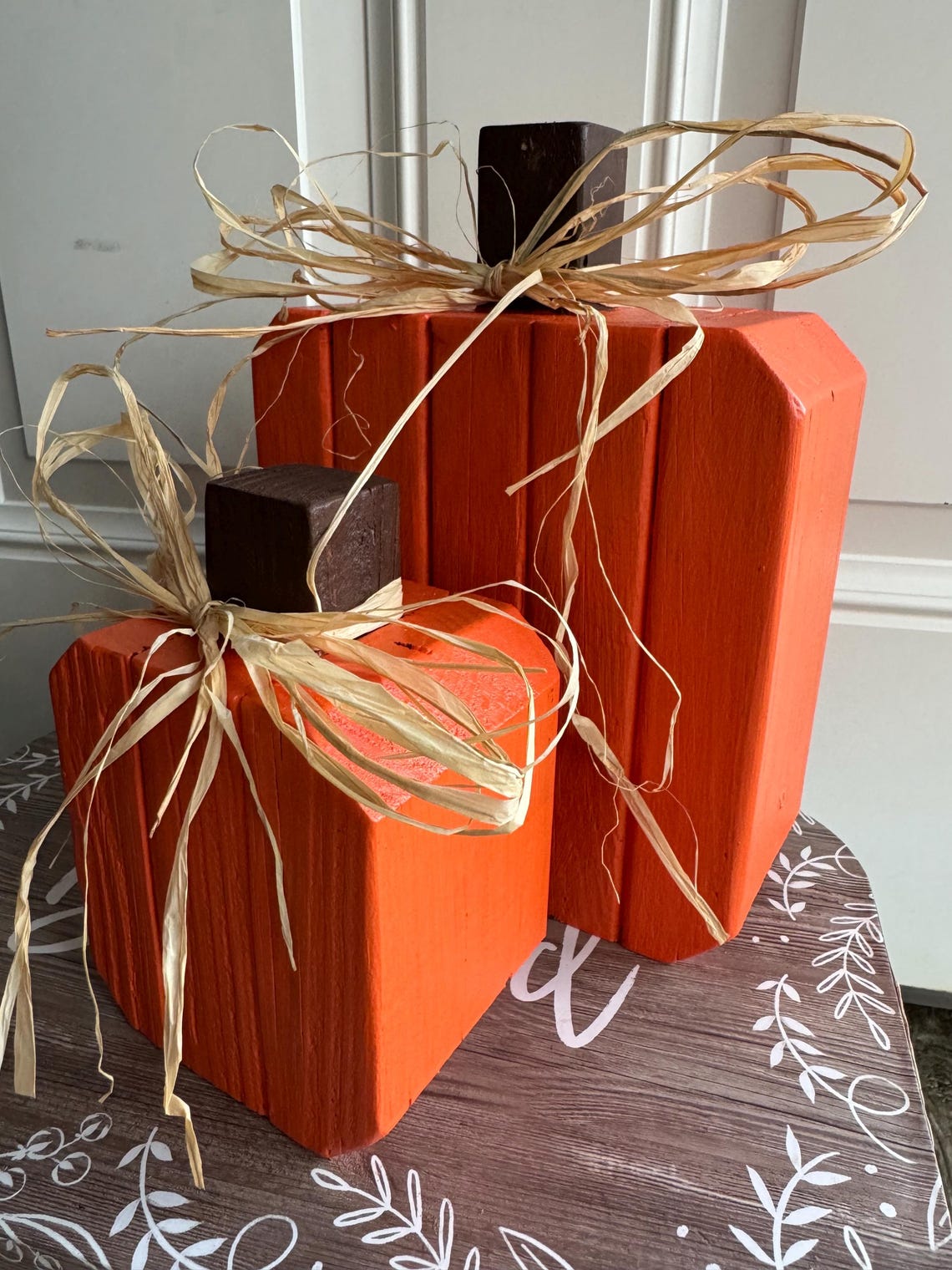 Wood Pumkpkins, Fall Orange Decor, Block Pumpkins, Pumpkin Decor, Wood ...