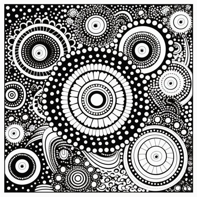 Australian Indigenous/aboriginal Dot Art Colouring Book,34 Pages ...