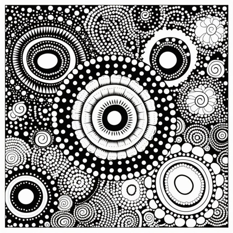 Australian Indigenous/aboriginal Dot Art Colouring Book,34 Pages ...