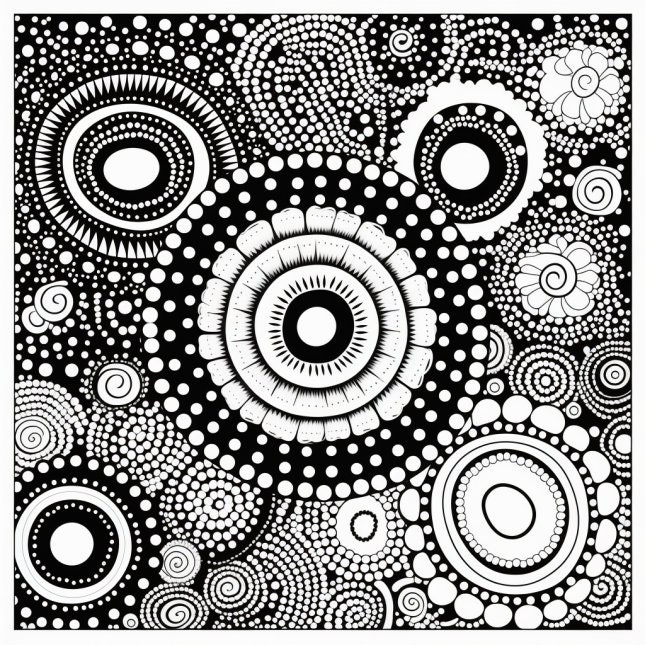 Australian Indigenous/aboriginal Dot Art Colouring Book,34 Pages ...