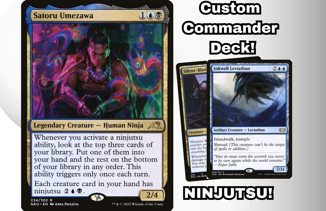 MTG Commander Deck EDH Deck Satoru Umezawa 100 Magic Cards Custom Deck ...