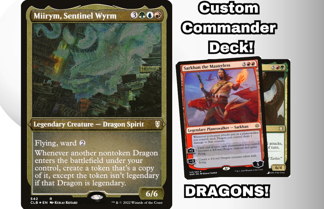 MTG Commander Dragon Deck EDH Deck Miirym, Sentinel Wyrm 100 Magic Cards Custom Deck Dragons ...