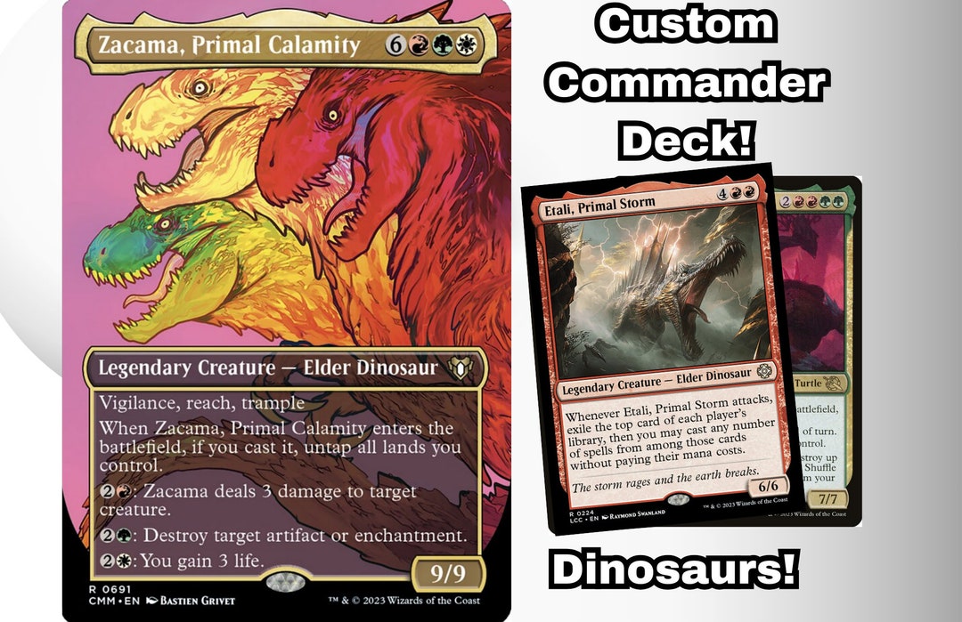 MTG Commander Deck EDH Deck Zacama, Primal Calamity 100 Magic Cards Custom Deck Dinosaurs ...