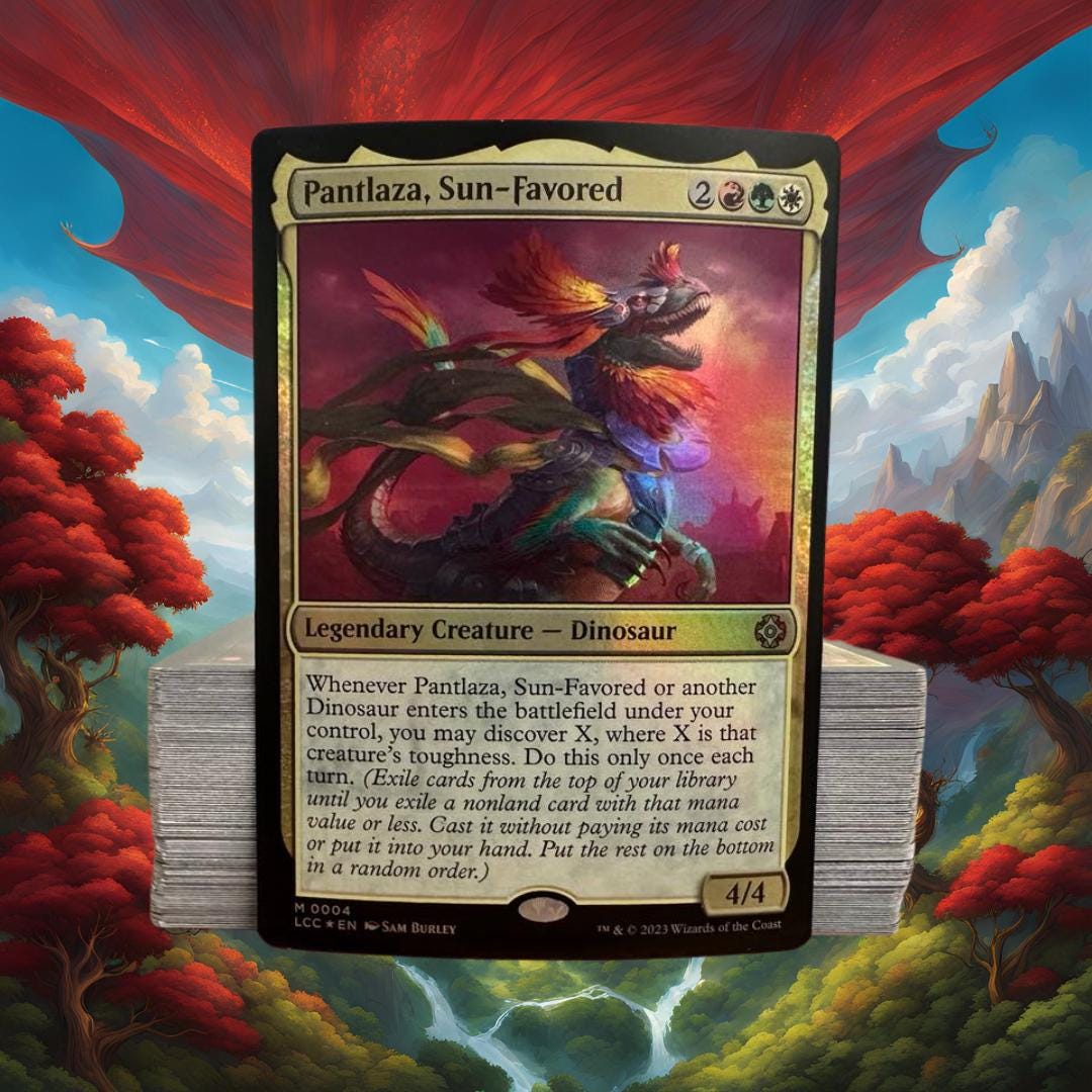 MTG Commander Deck EDH Deck Pantlaza, Sun-favored 100 Magic Cards Custom Deck Dinosaur Kindred ...