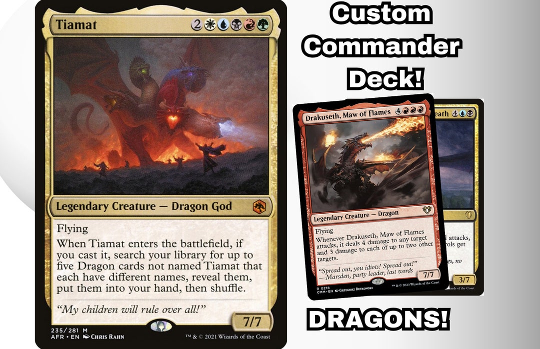 MTG Commander Deck EDH Deck Tiamat 100 Magic Cards Custom Deck Dragon Deck 5 Colors - Etsy