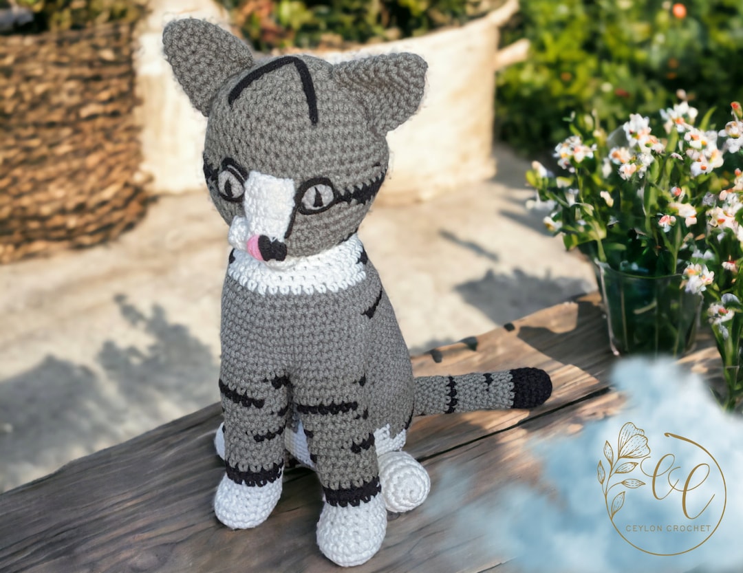 Amigurumi Cat Pattern INSTANT DOWNLOAD Realistic Crochet Cat Cute Kitten Pattern Sitting Cat ...
