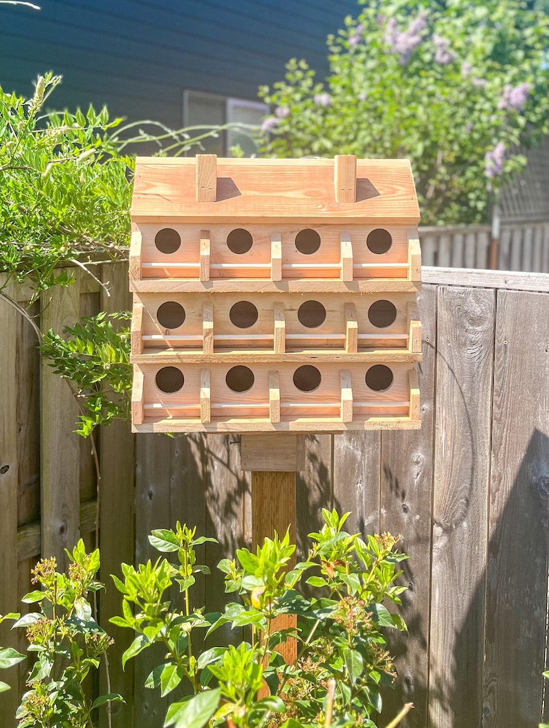 Handmade Cedarwood 12-hole Birdhouse: Garden Bird Apartment - Etsy