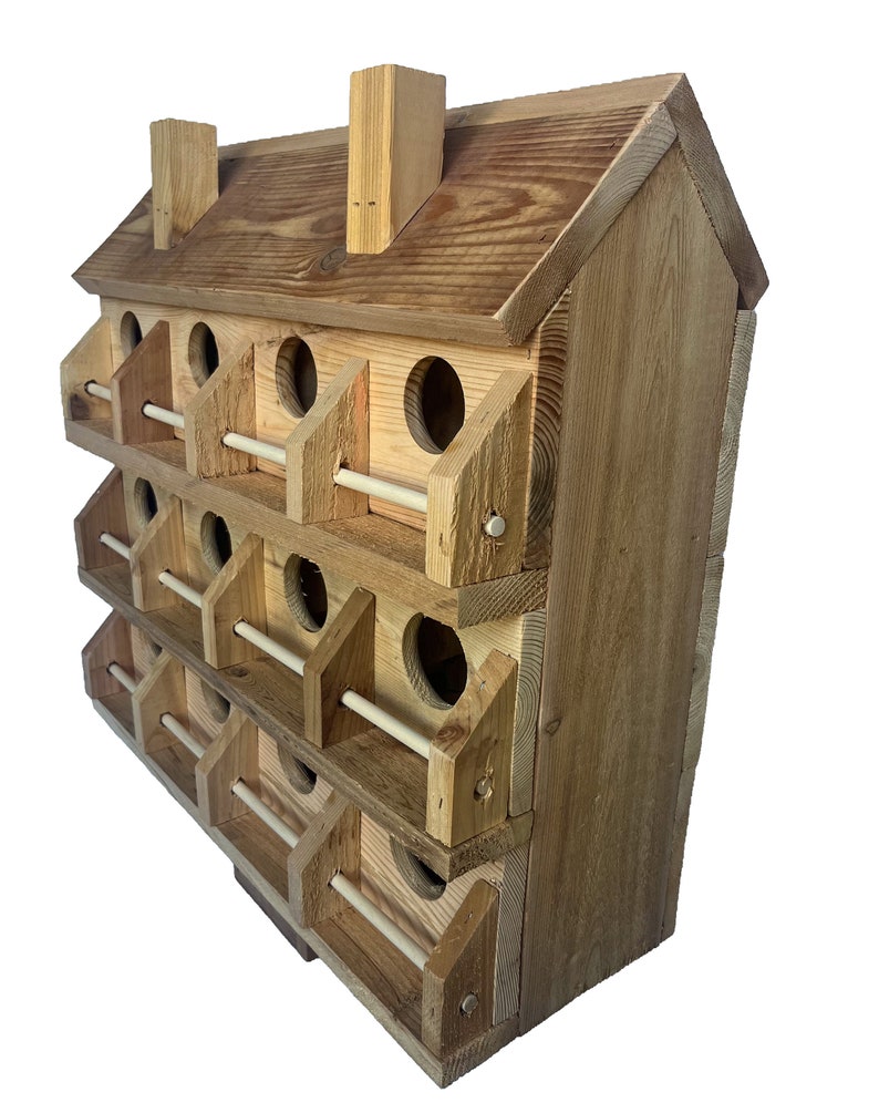 Handmade Cedarwood 12-hole Birdhouse: Garden Bird Apartment - Etsy