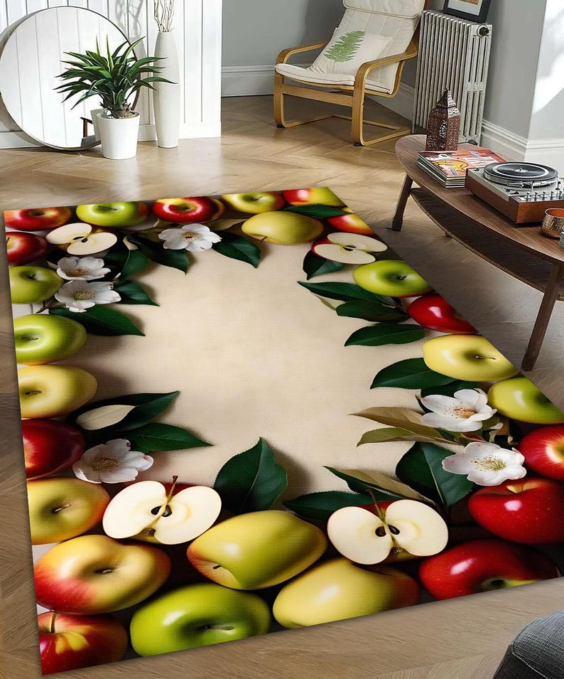 Apple Kitchen Rug: Vibrant Fruit-themed Non-slip Floor Mat - Etsy
