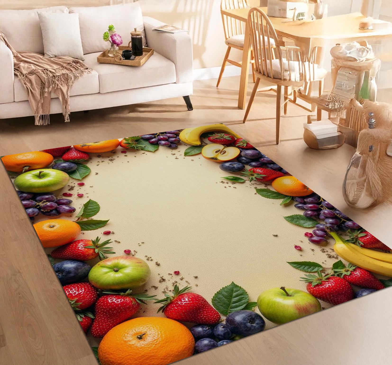 Fruit Kitchen Rug - Colorful Food Themed Carpet - Fresh Market Decor ...