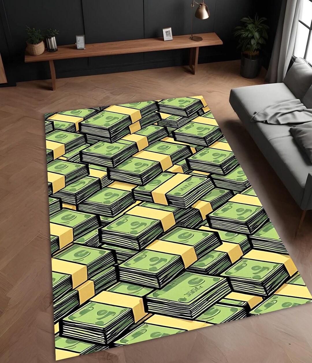 Cartoon Money Rug – Gamer Room Decor, Hip-hop Style - Etsy