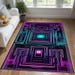Neon Gamer Rug - Cyberpunk LED Style Gaming Room Carpet - Glowing RGB ...
