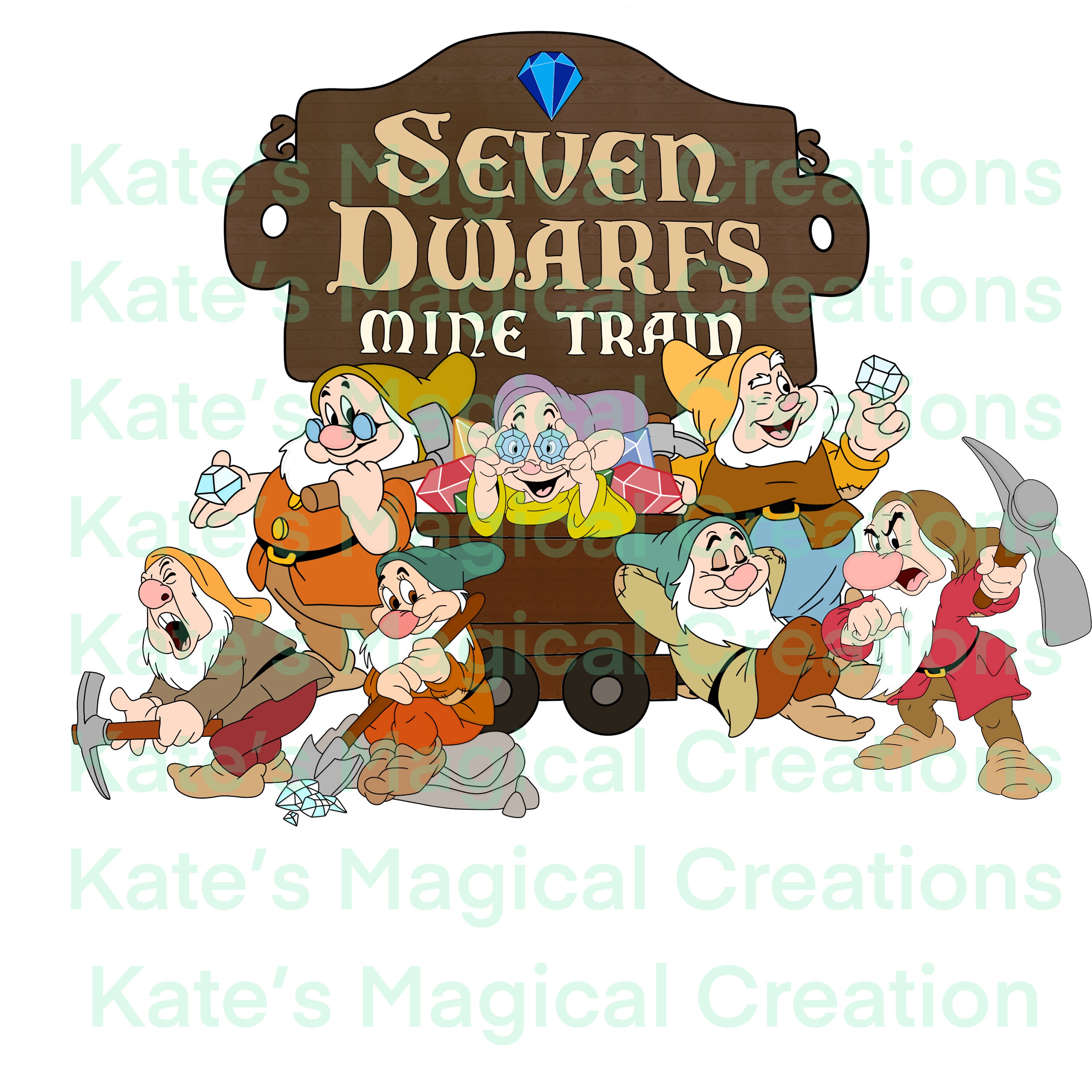 Seven Dwarfs Mine Train PNG T-shirt Design - Etsy