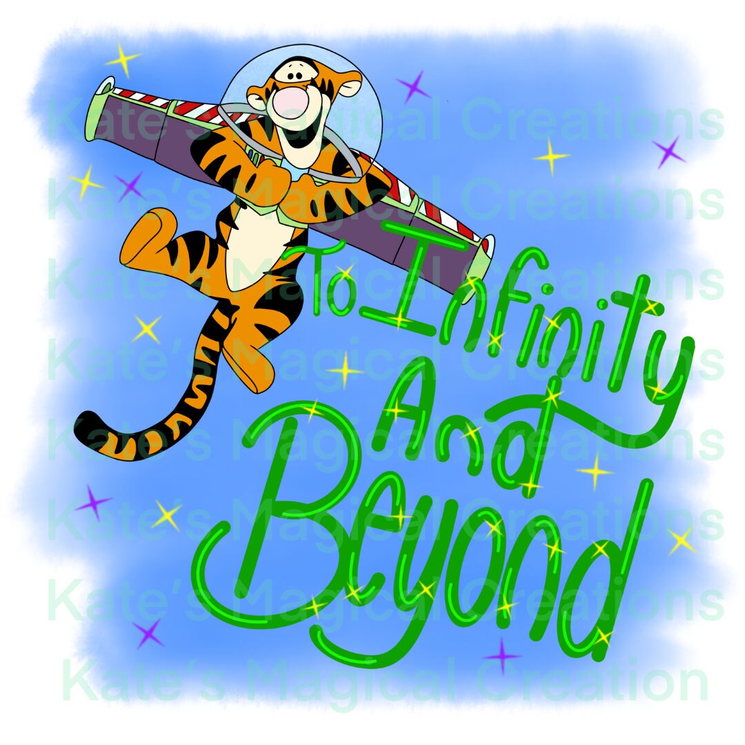 To Infinity and Beyond Tigger PNG T-shirt Design - Etsy