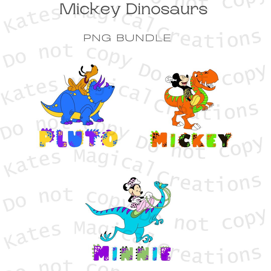 Mickey Dinosaur PNG T-shirt Design Bundle - Etsy