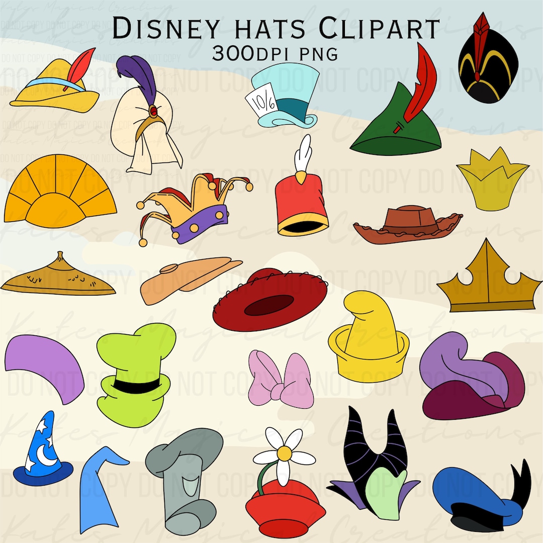 Character Hats Hand Drawn Clipart - Etsy