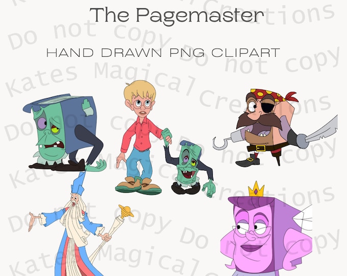 The Pagemaster Hand Drawn Clipart - Etsy