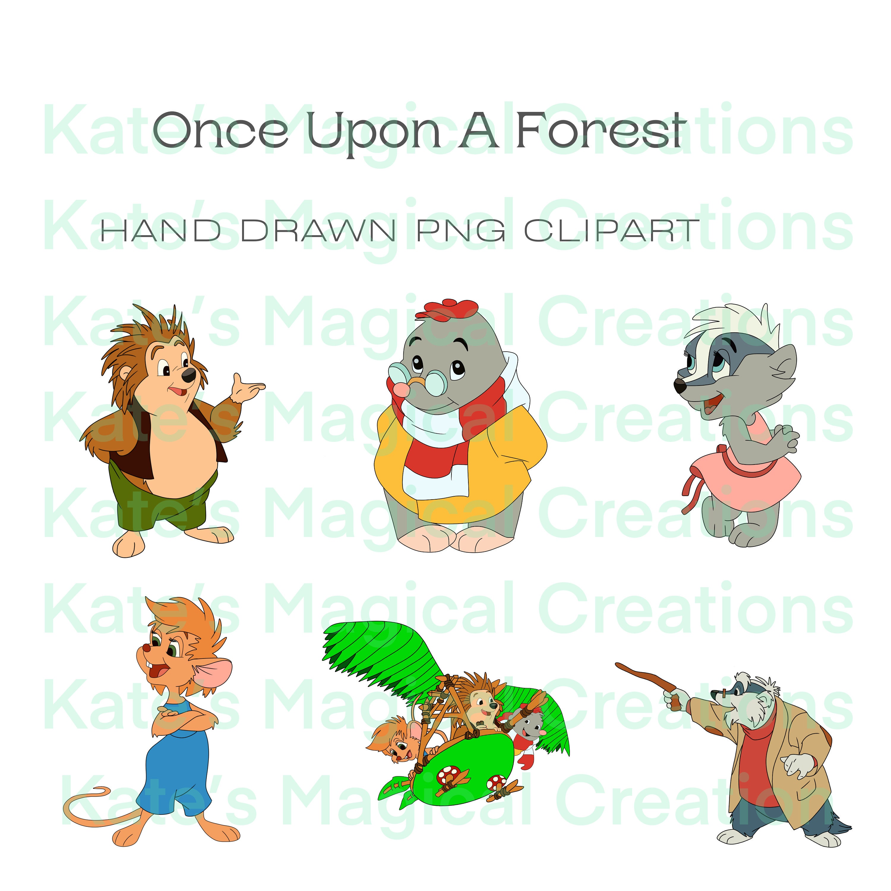 Once Upon A Forest Hand Drawn Clipart - Etsy