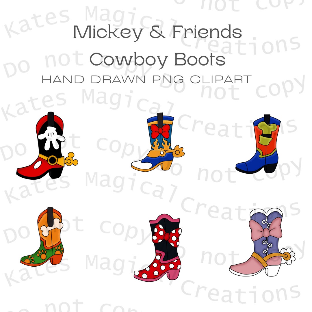 Mickey Boots Hand Drawn Clipart - Etsy