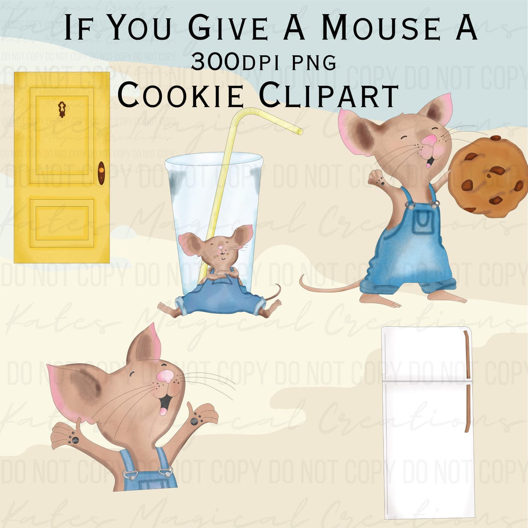 If You Give A Mouse A Cookie Hand Drawn Clipart - Etsy