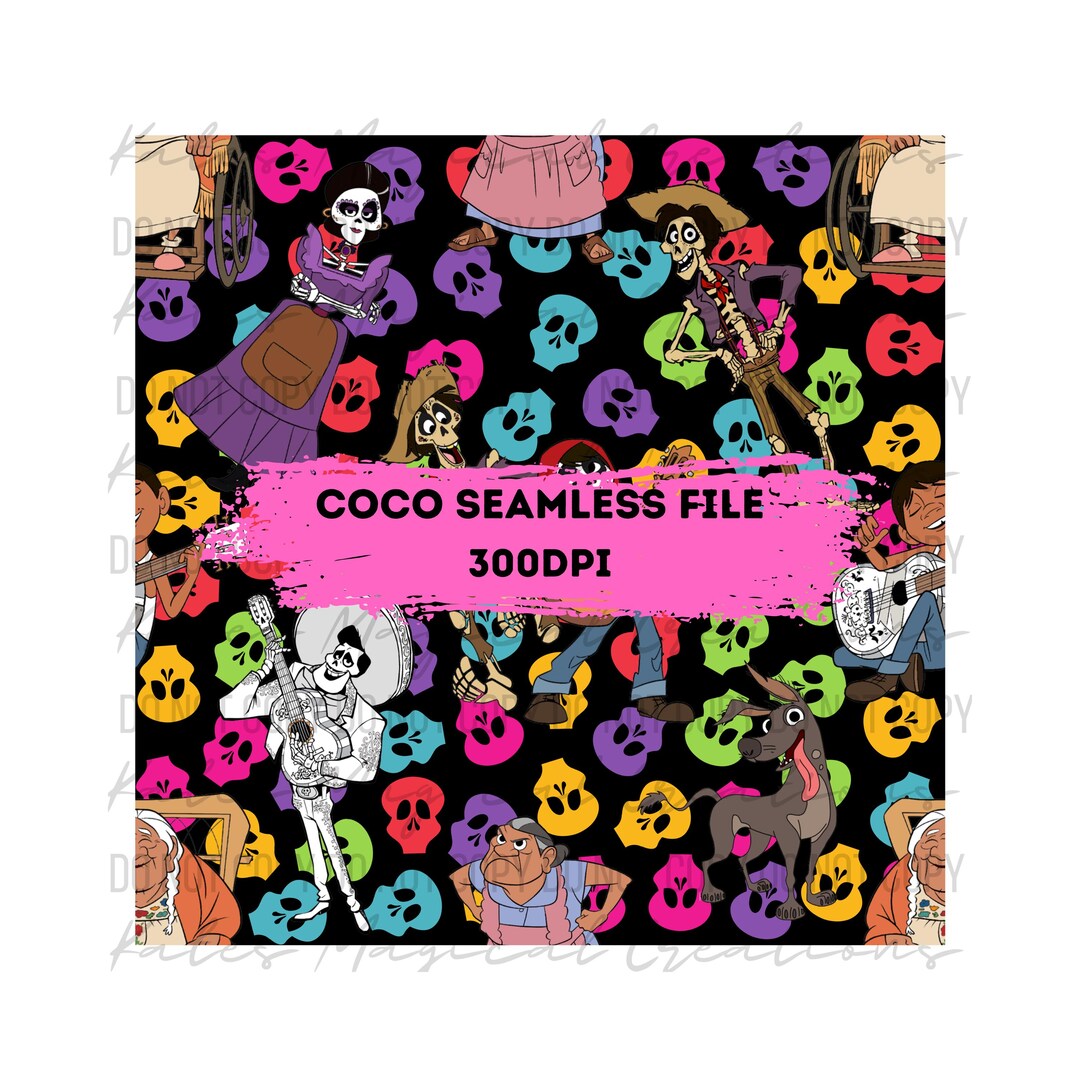 Coco Cute Seamless Pattern. Digital Paper. DIGITAL DOWNLOAD Printable ...