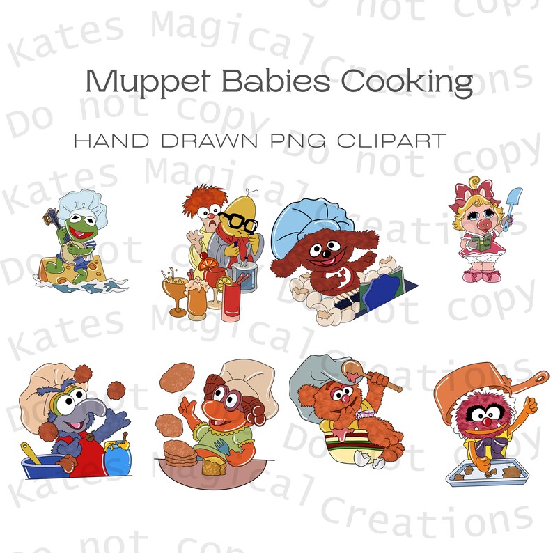 Cooking Muppet Babies Hand Drawn Clipart - Etsy