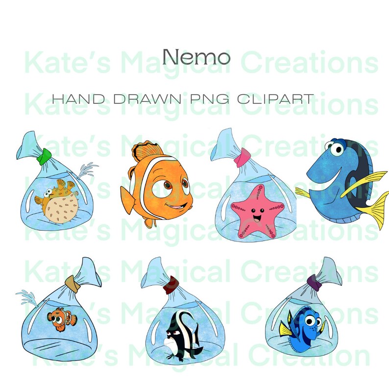Nemo Hand Drawn Clipart - Etsy