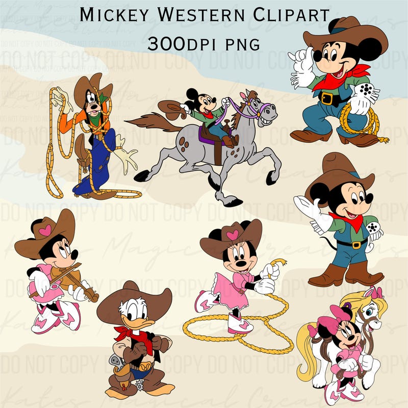 Mickey Cowboy - Etsy