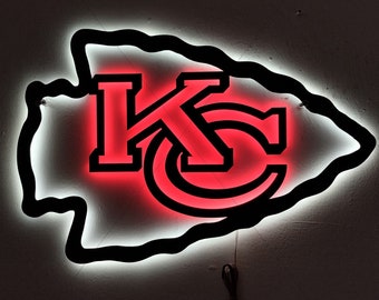 NFL Football Team Kansas City Chiefs Embossed 12 Inch Round Metal Sign ...