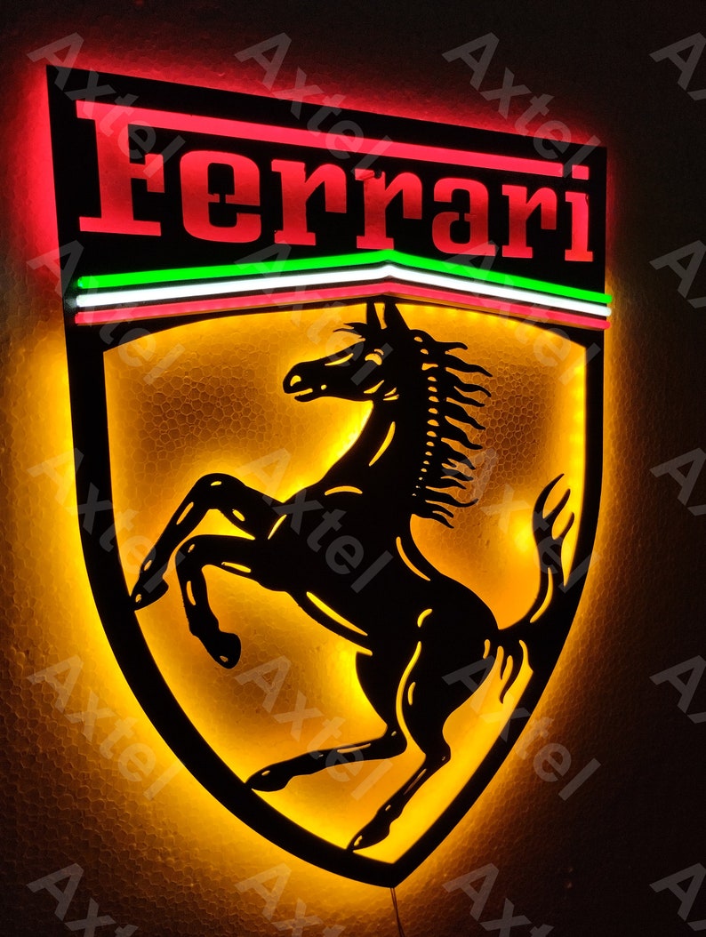 Metal Wall Sign, Sports Car Sign, Garage Accessory, Neon Lighting, Led ...