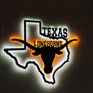 Texas Longhorns, American Football Team Sign, Metal LED Sign ...