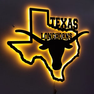 Texas Longhorns, American Football Team Sign, Metal LED Sign ...