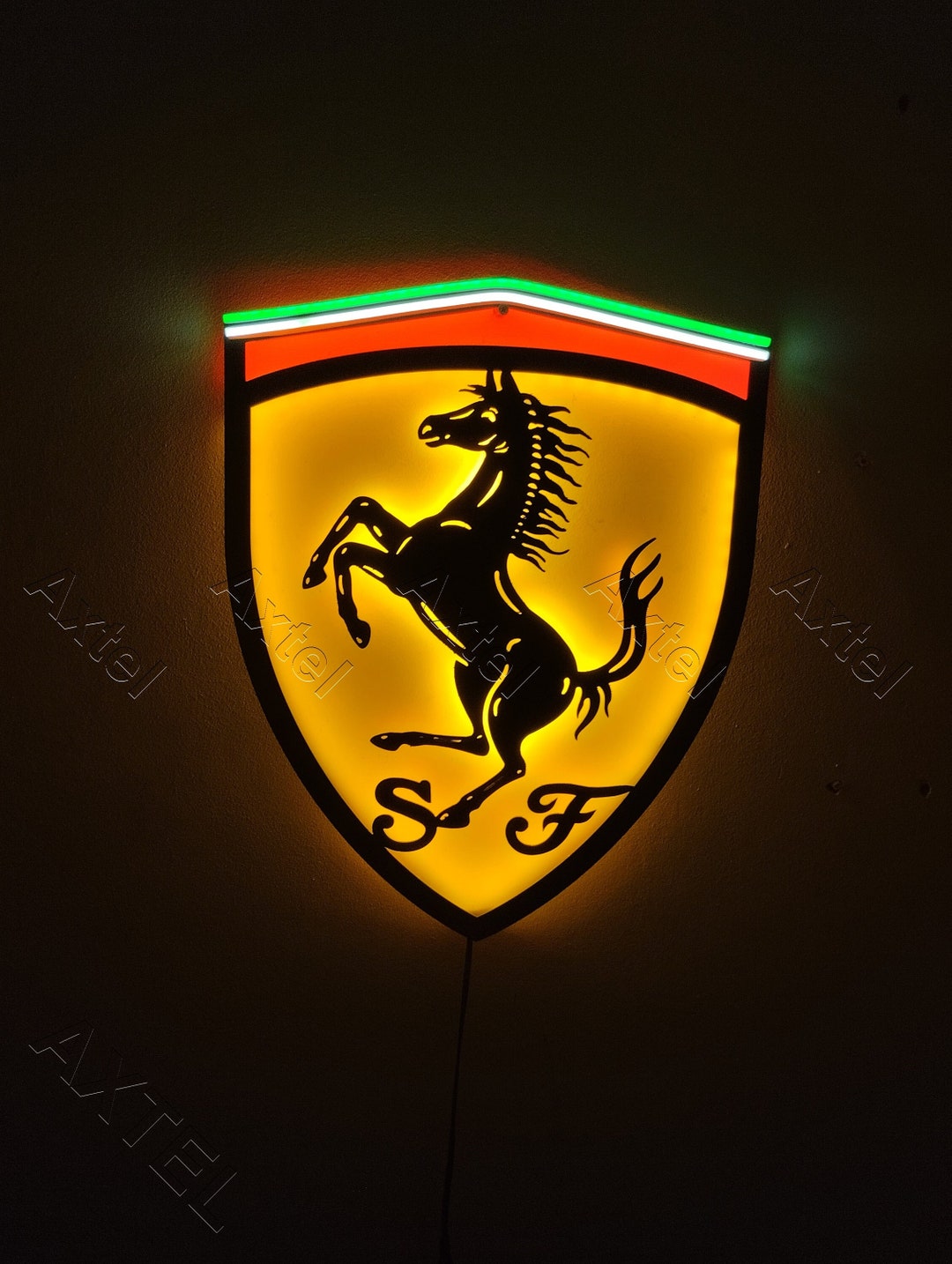 Sports Car Sign, Steel Metal Decor, LED for Car Lovers, Neon Lighting ...
